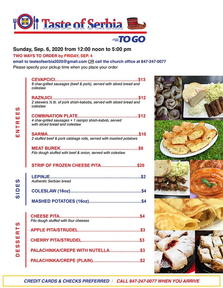 Menu – Taste Of Serbia